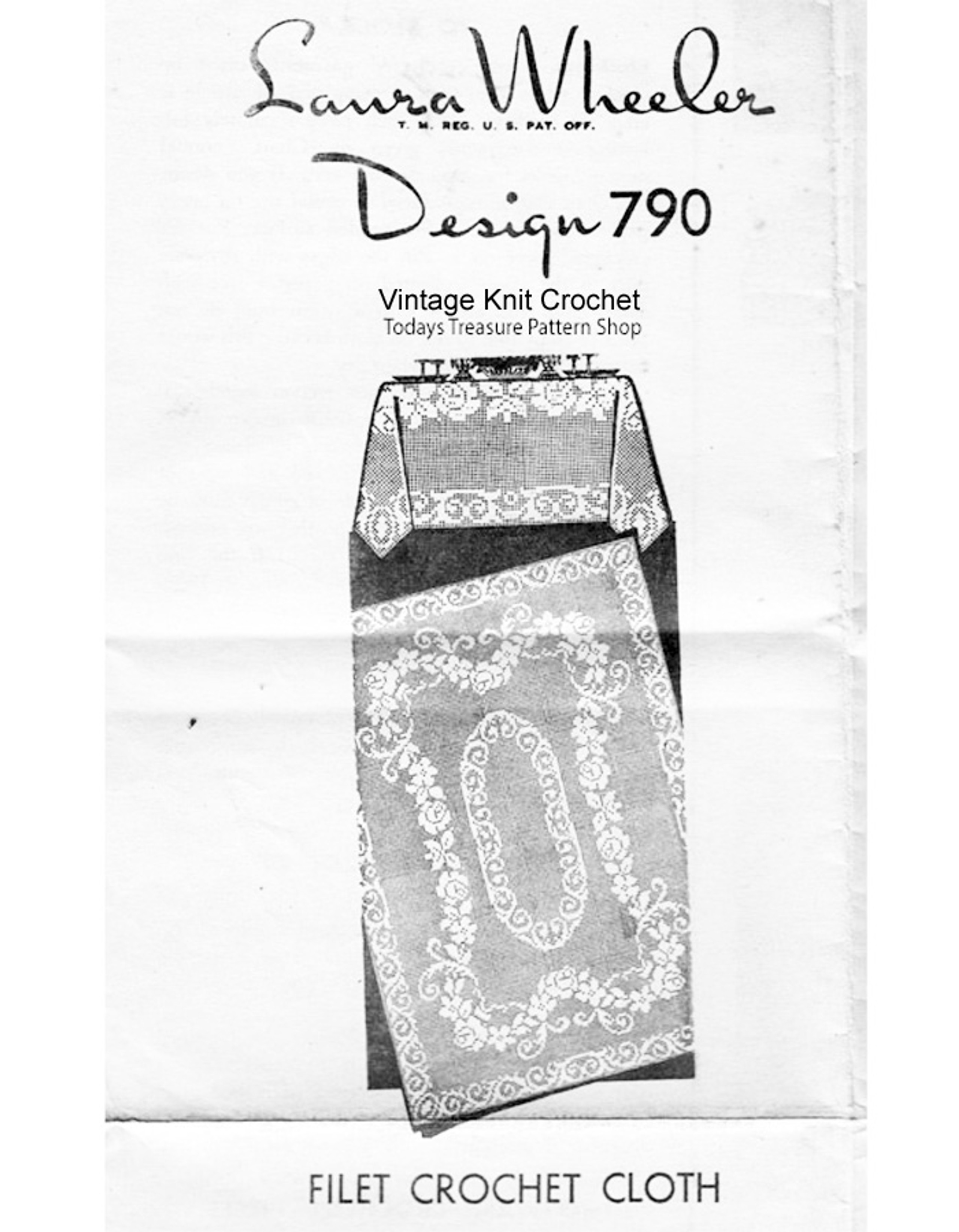 Filet Crochet Rose Tablecloth Pattern Laura Wheeler 790