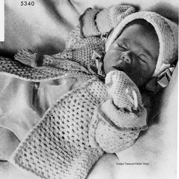 Vintage Baby Carriage Set Crochet Pattern