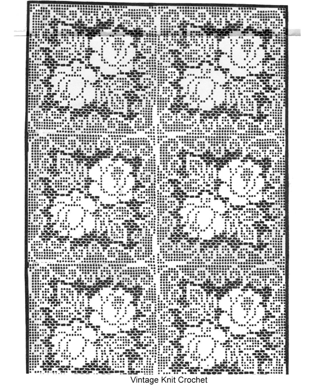 Rose Filet Crochet Square Pattern, Table Cloth Laura Wheeler 809