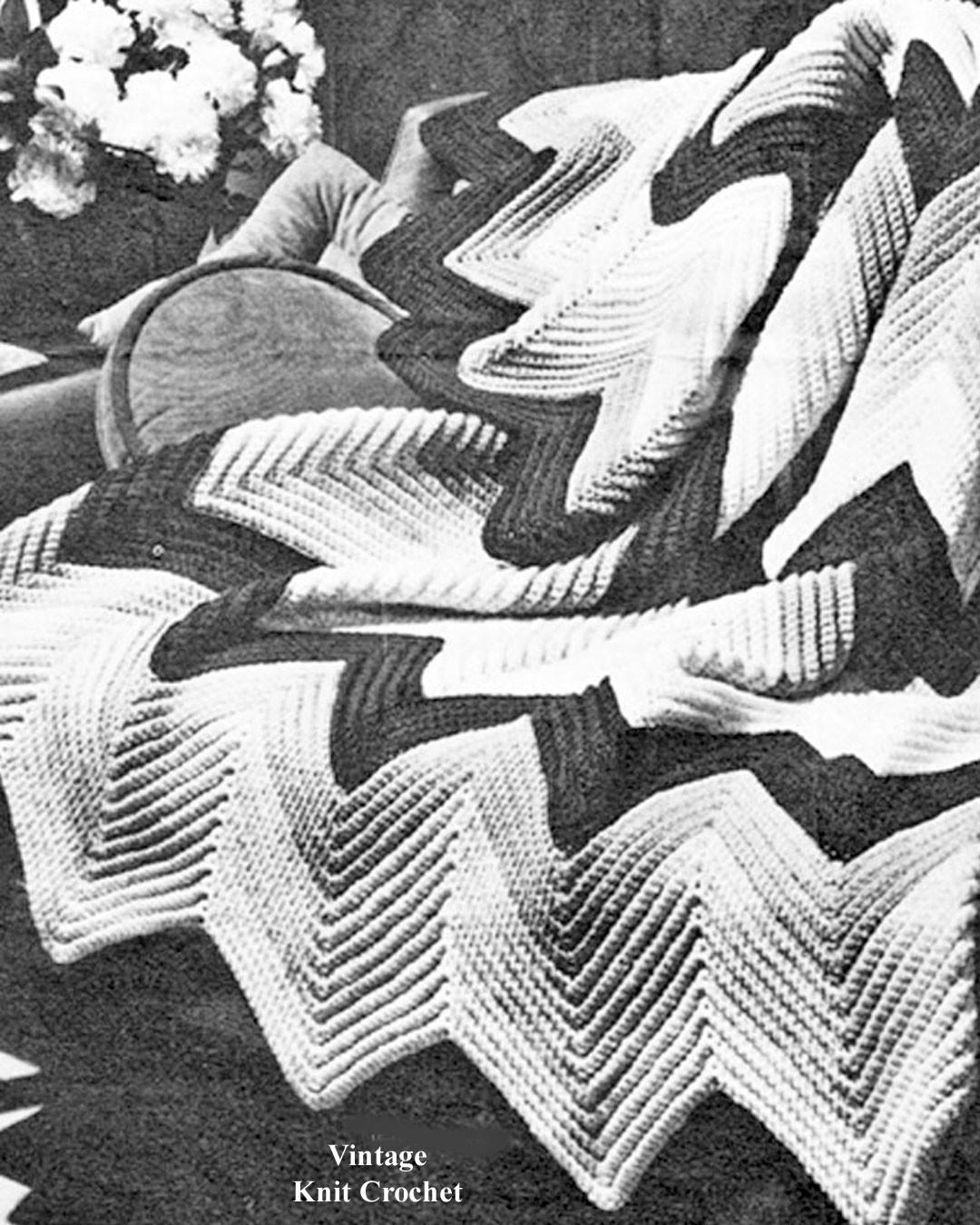 Easy Royal Ripple Afghan Crochet Pattern Leaflet C-763