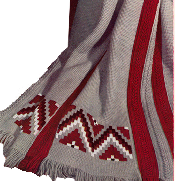 Indian Stripe Afghan Crochet Pattern is 56 x 62 inches