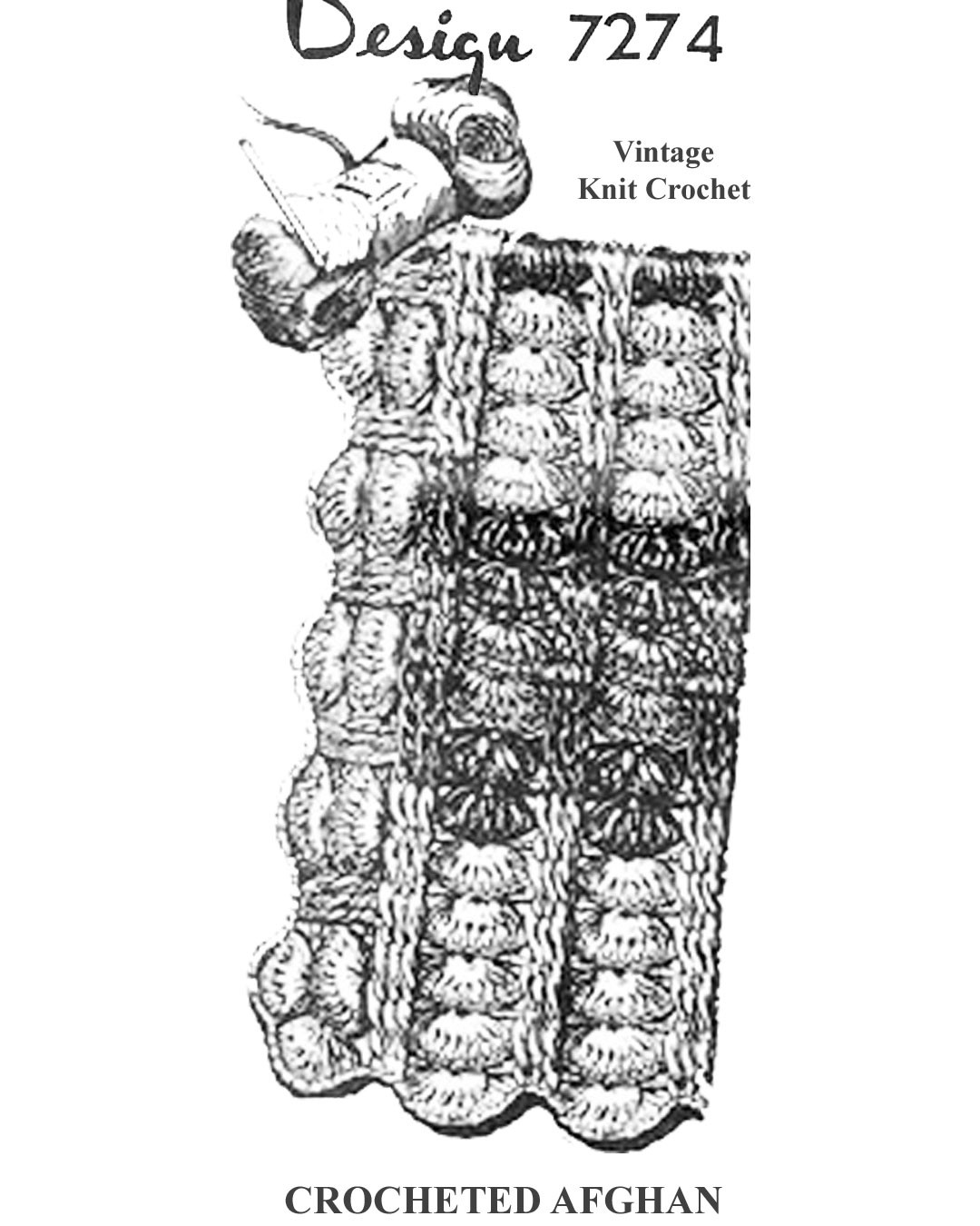 Crochet afghan blanket throw pattern of shell medallions Mail Order ...