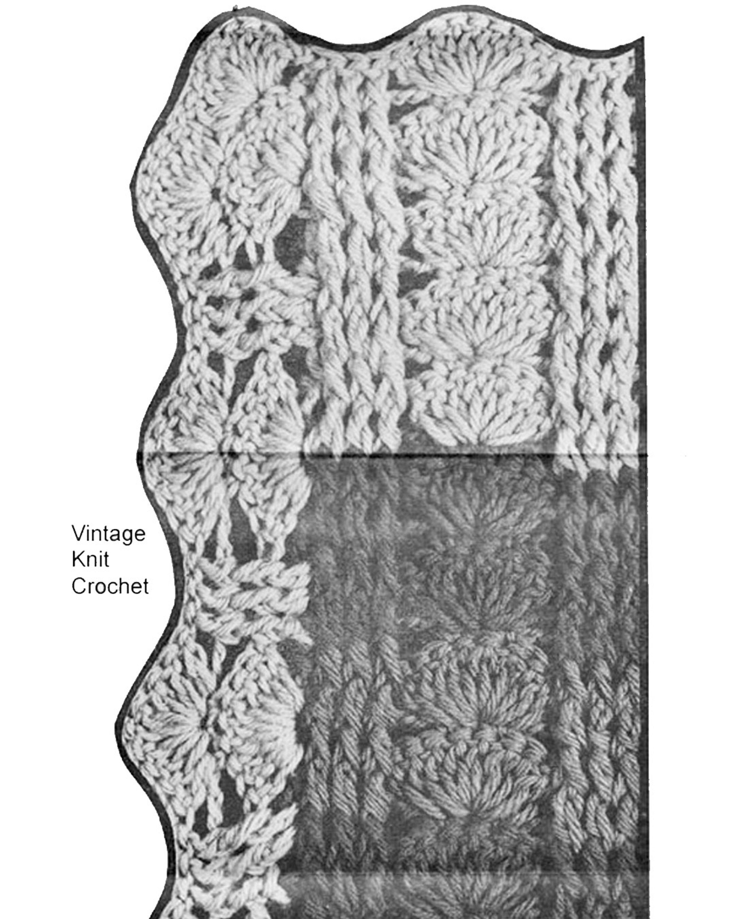 Crochet Afghan Pattern Shell Rib Stitch Mail Order 7274 Alice Brooks