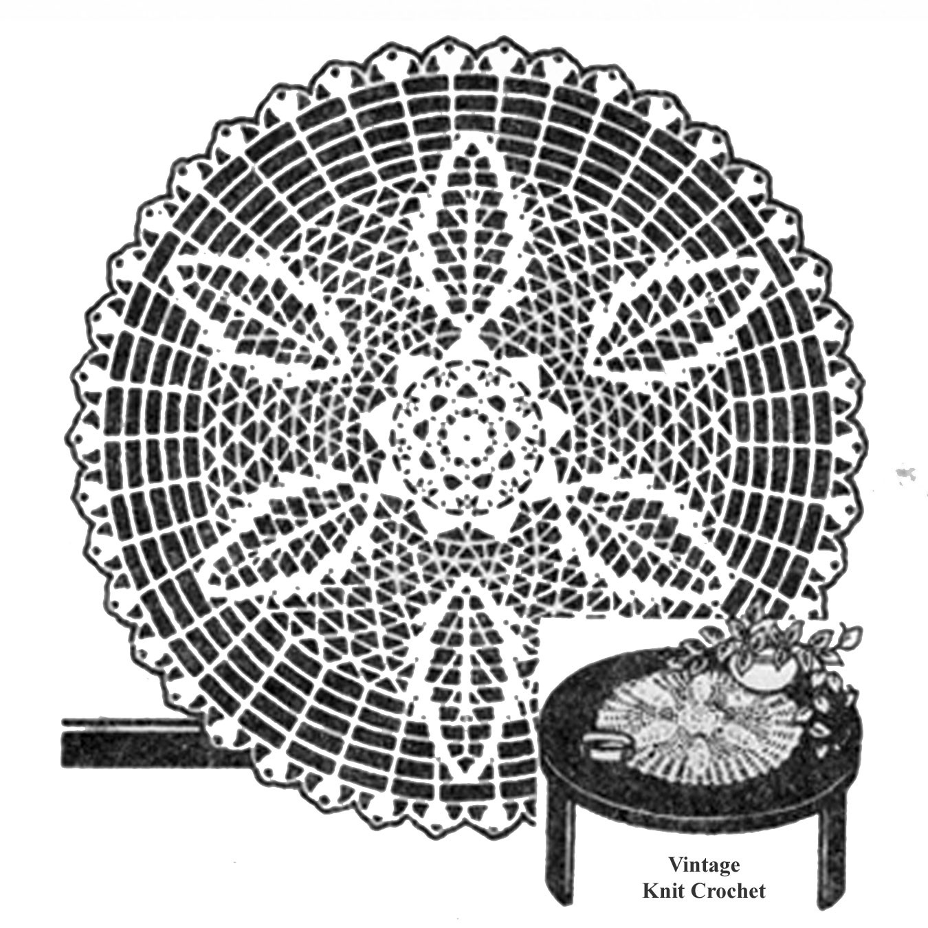 Crochet Clover Leaf Doily Pattern Vintage 1940s