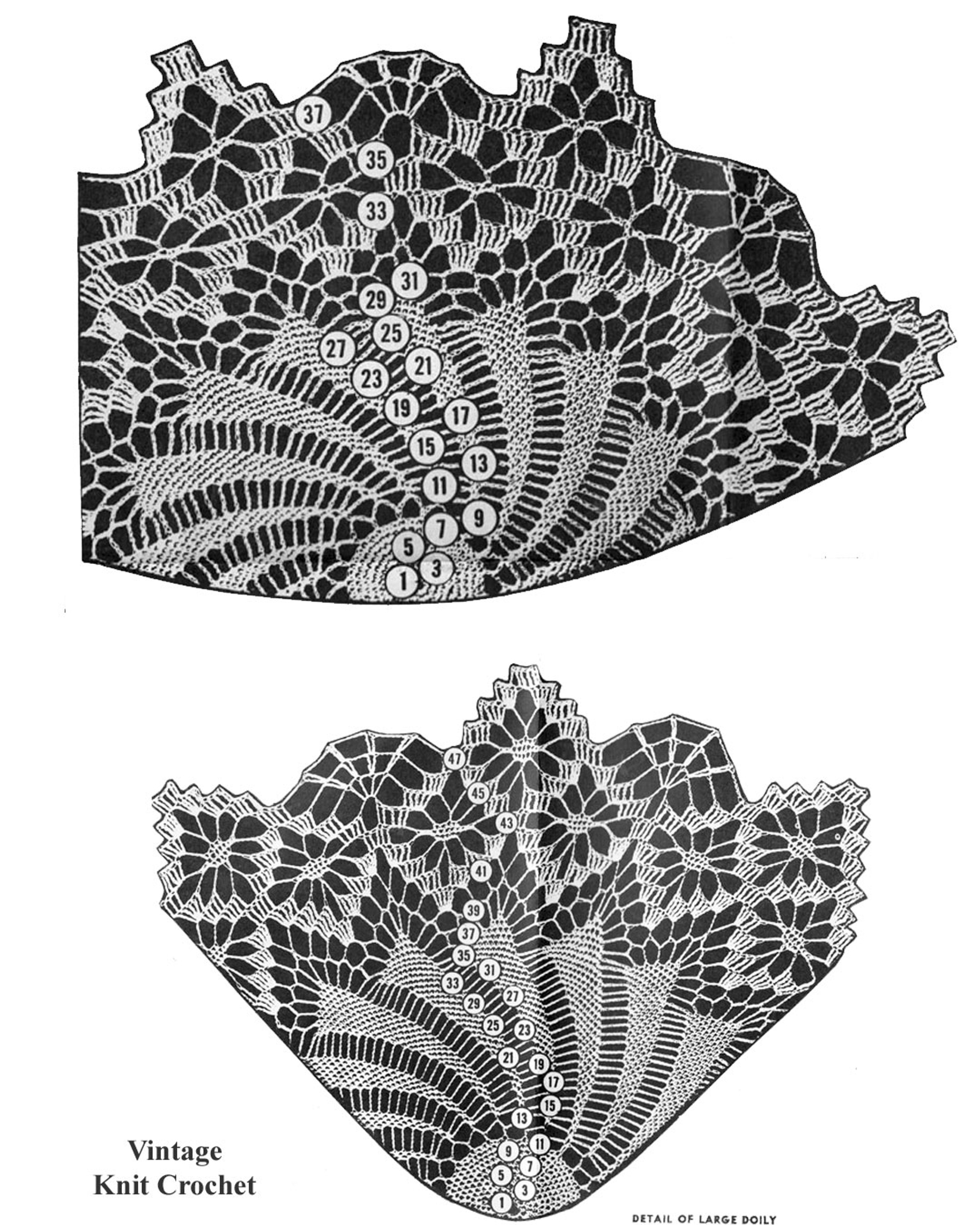Vintage Oval Pinwheel Crocheted Doilies Mail Order Pattern 3095