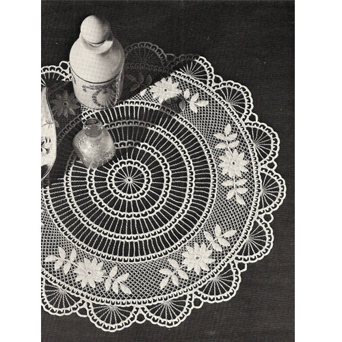 Floral Mesh Doily Crochet Pattern with Scalloped Edges