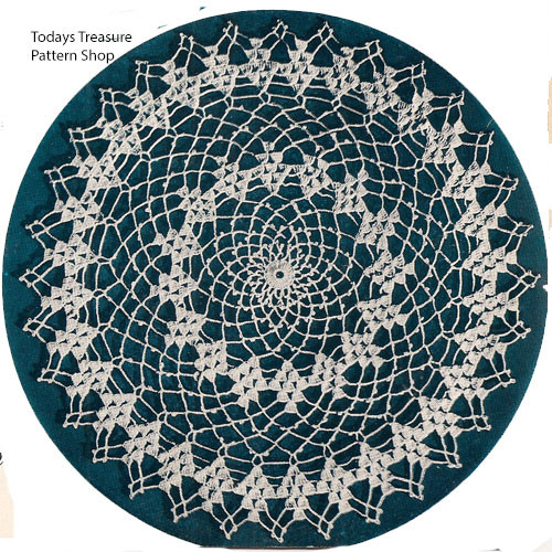 Violets Flower Crochet Doily Pattern, 8 Point Star is 16 inches