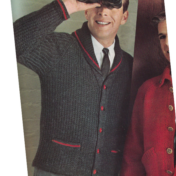 Mans Tailored Raglan Cardigan Knitting Pattern