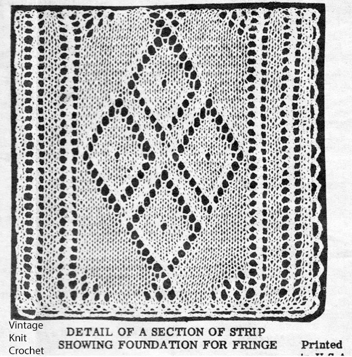 Vintage Bedspread Knitting Pattern, Easy Panels