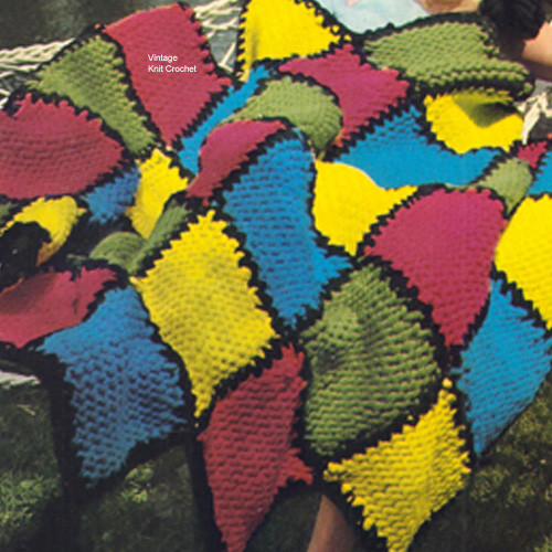 Staggered Block Afghan Knitting Pattern
