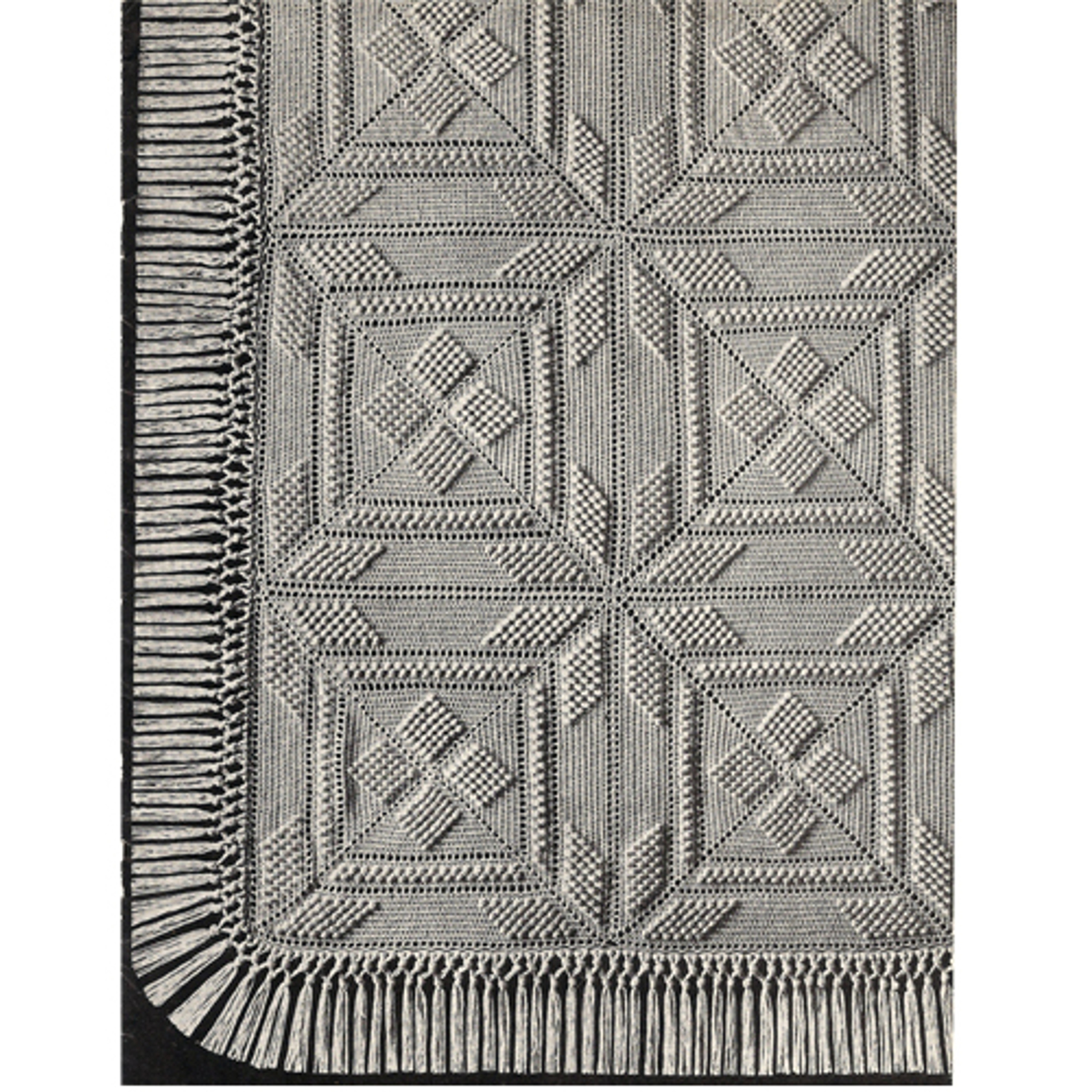 Popcorn Star Crochet Bedspread Pattern Vintage 1930s