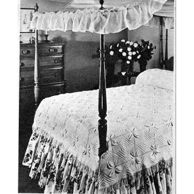Knitted Bedspread Pattern, X-Blocks - Vintage Knit Crochet Pattern Shop