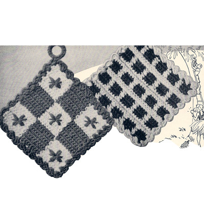 Crochet Potholder Pattern, Rooster in Crochet Cotton