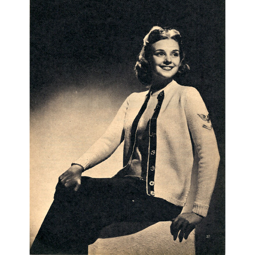 Womans Ribbed Cardigan Blouse Knitting Pattern
