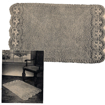 Crochet Rug Pattern, Rose Flower Block Motif