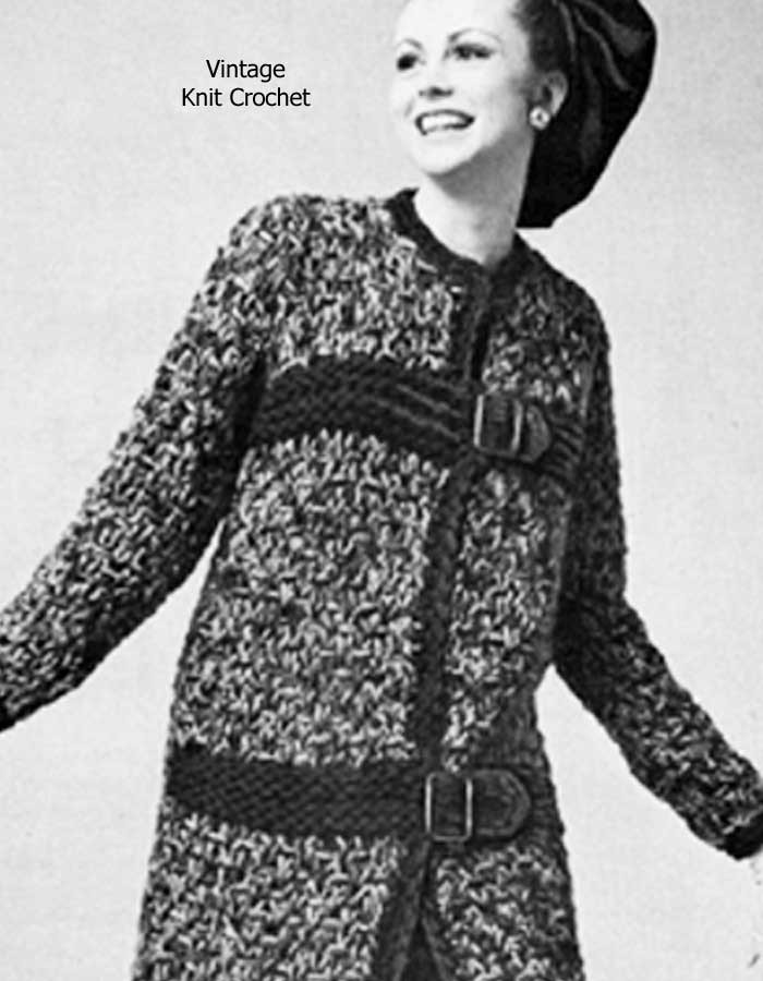 Big Needle Ripple Coat Knitting Pattern - Vintage Knit Crochet Pattern Shop