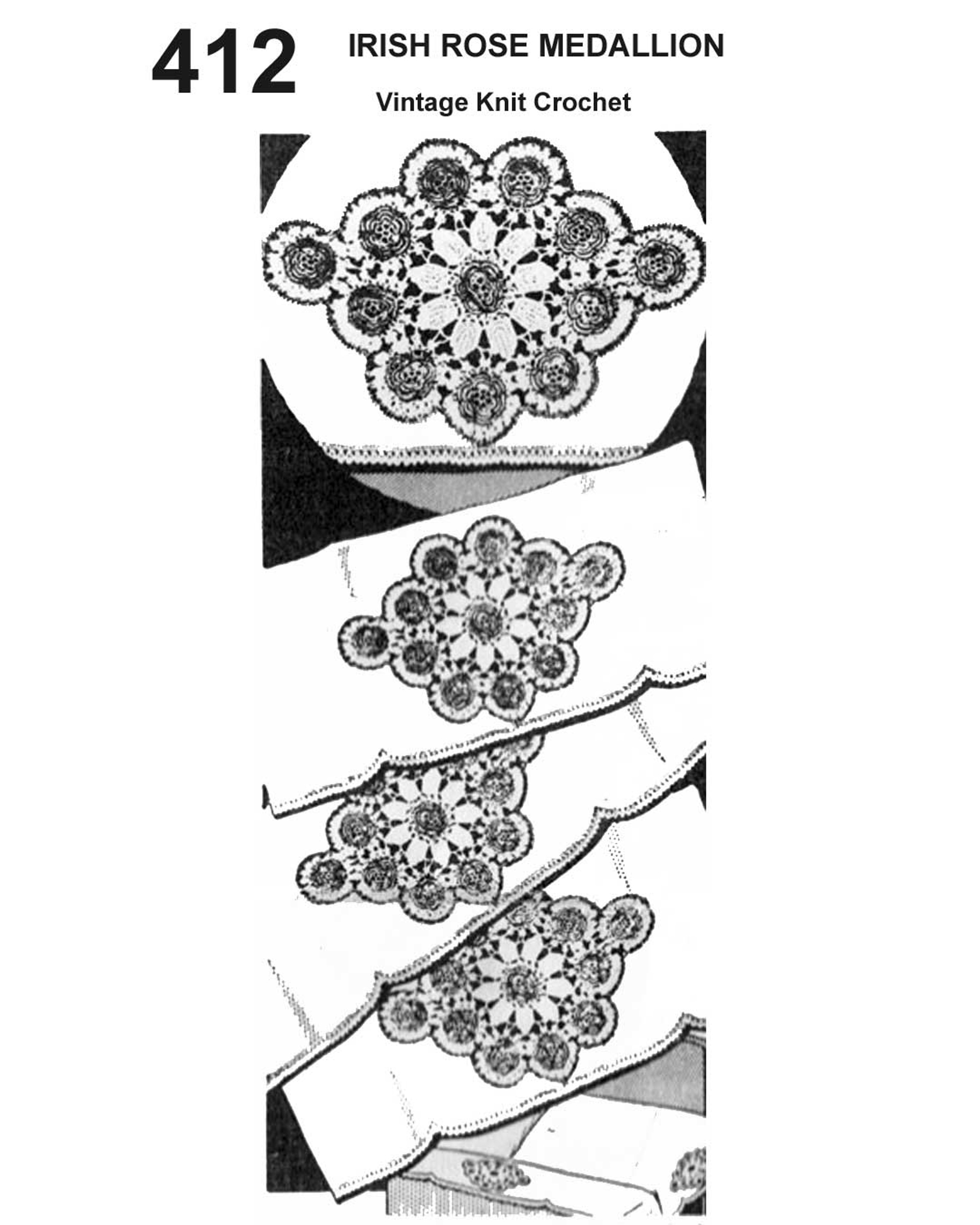 Crochet Irish Rose Bedspread Pattern Medallion