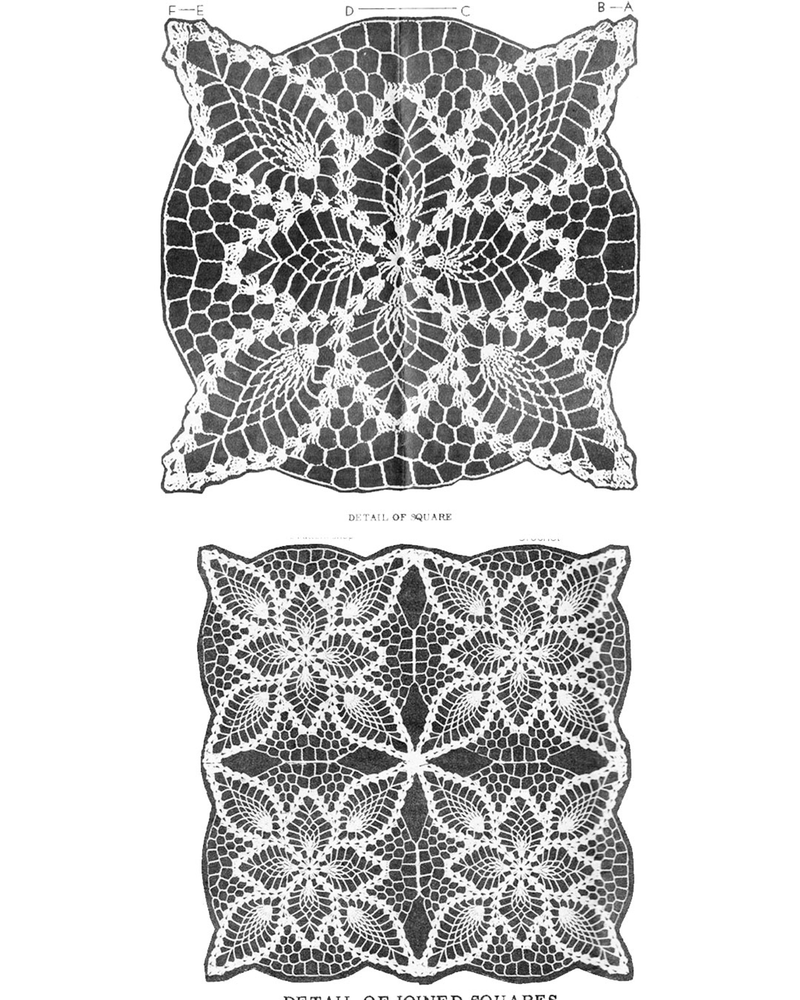 Vintage Crochet Pineapple Square Pattern