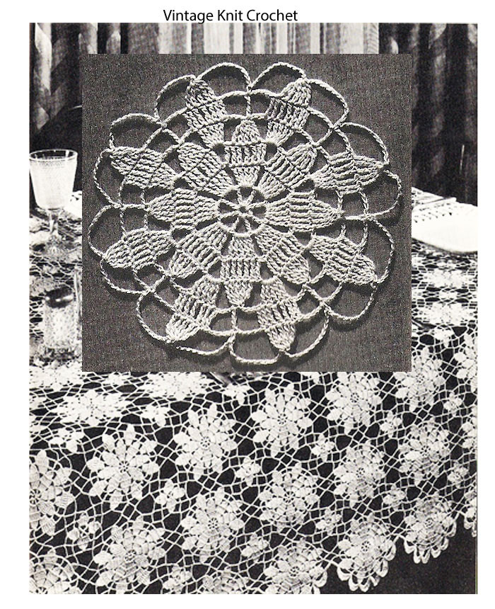 Queen Ann Lace Tablecloth Pattern, Round Medallions