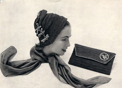 Tall Conical Crochet Hat, Clutch Bag Pattern