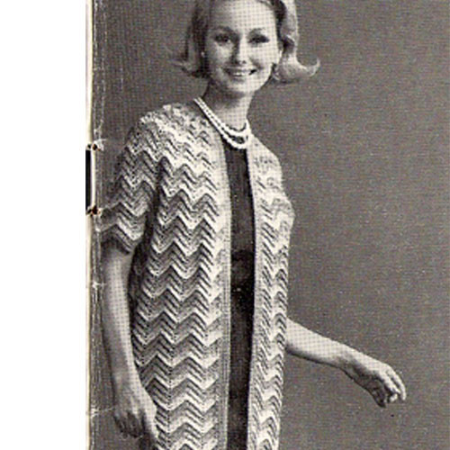 Crochet Ripple Coat Pattern Short Sleeve Knee Length