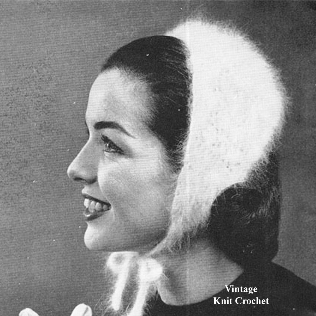 Crocheted Head Scarf Pattern in Angora from Todays Treasure Pattern Shop