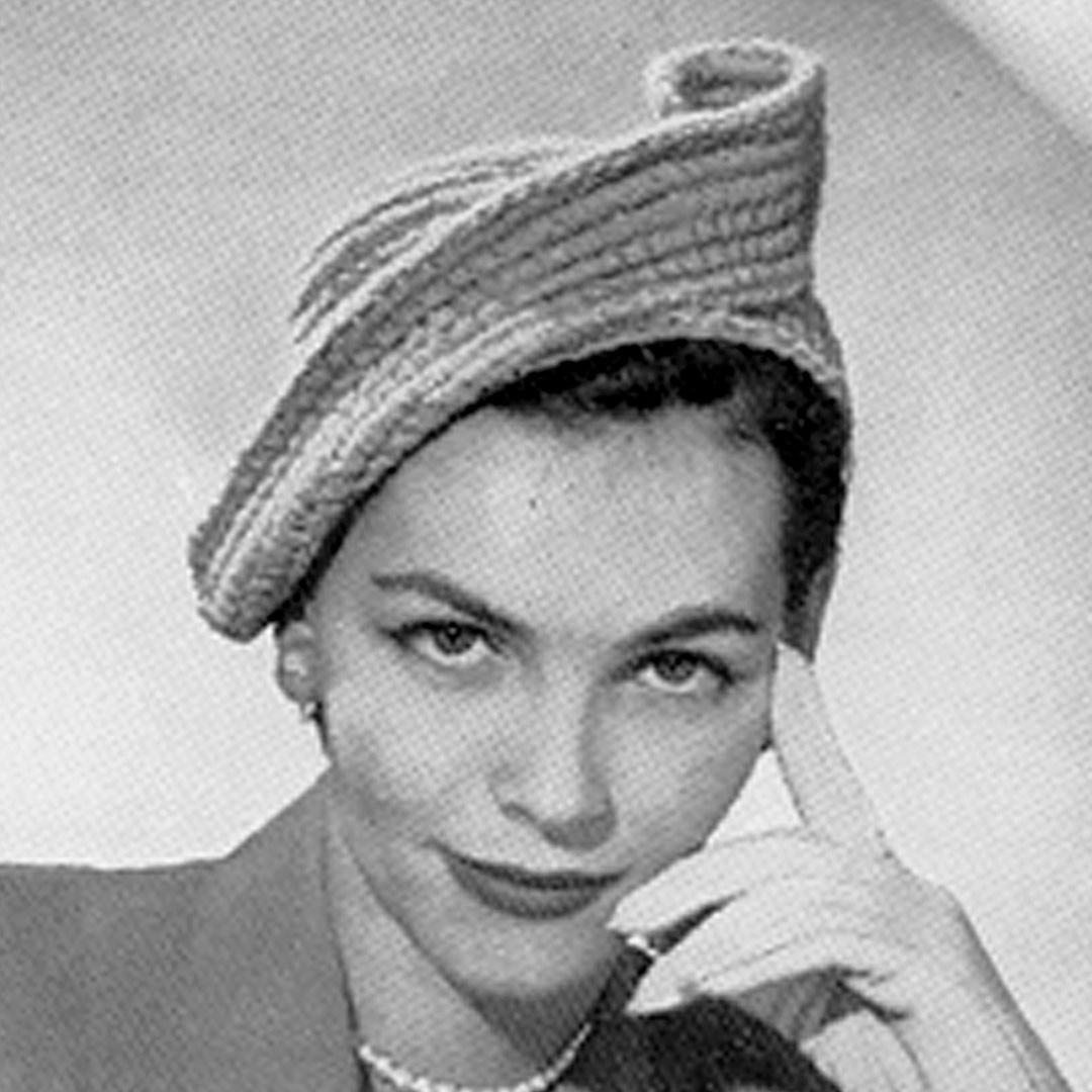 Crochet Sailor Styled Hat Pattern in Nylon, Vintage 1950s