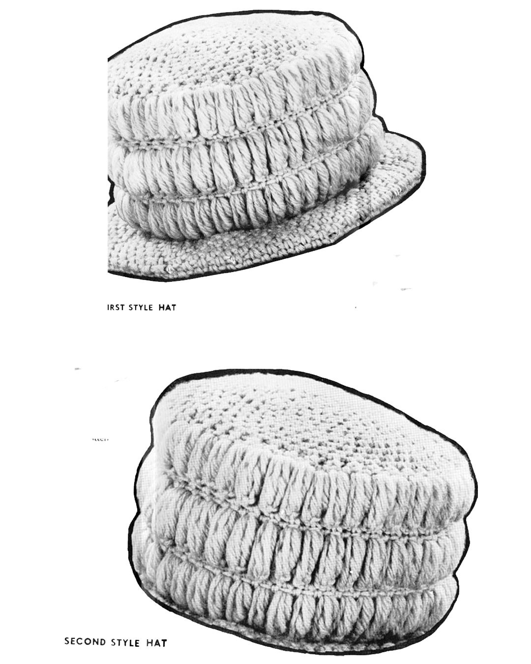 Vintage 1930s Crocheted Pillbox Hat with Snood