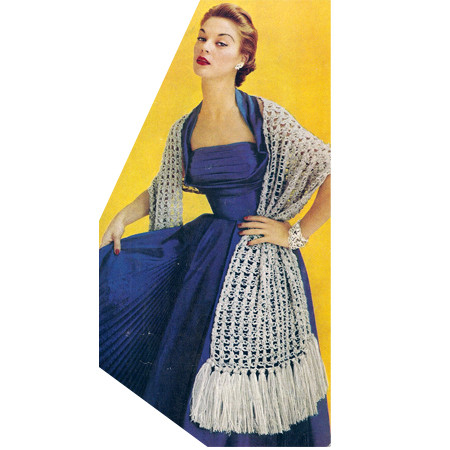 Long Fringed Shawl Crochet PDF Pattern