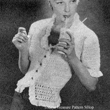 Vintage Crochet Blouse Pattern Loop Stitch