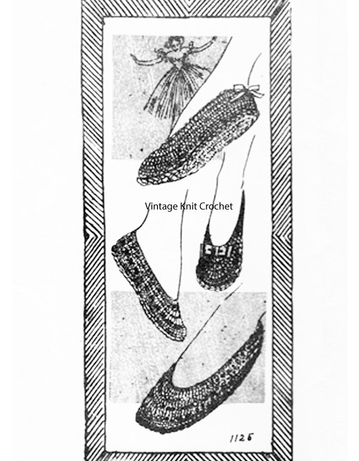 Crochet Ballet Slippers, House or Play, Mail Order E-1125, Needlework ...