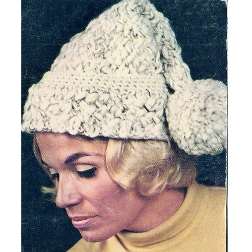 Long Stocking Cap Knitting PDF Pattern with Pompom