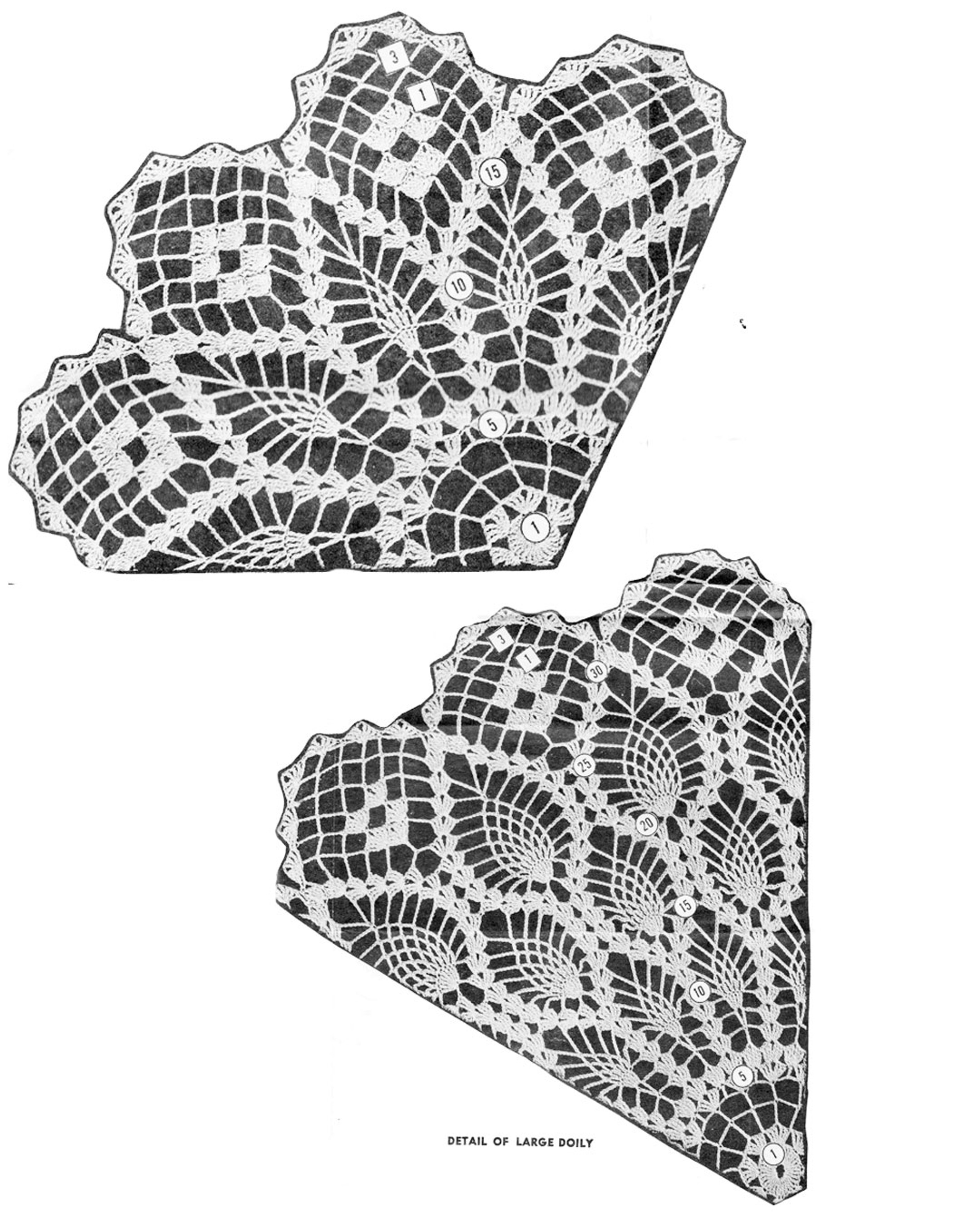 Crochet Pineapple Doily Runner Pattern Mail Order Design 792