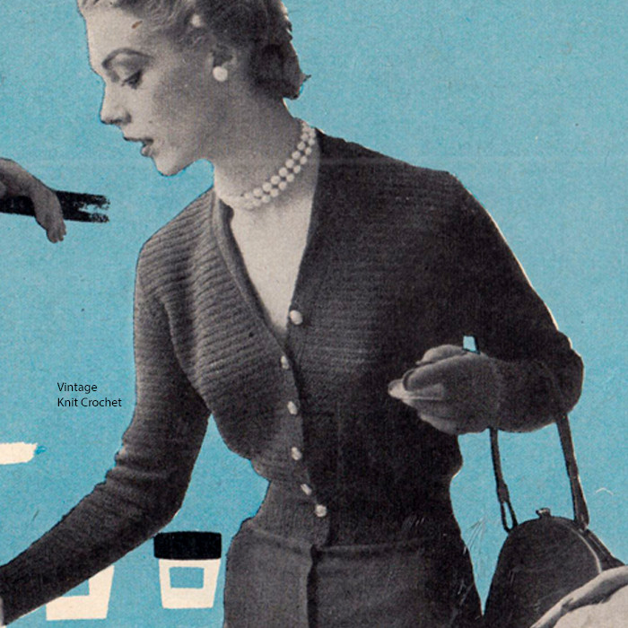 Vintage Shawl Collar Cardigan Knitting Pattern