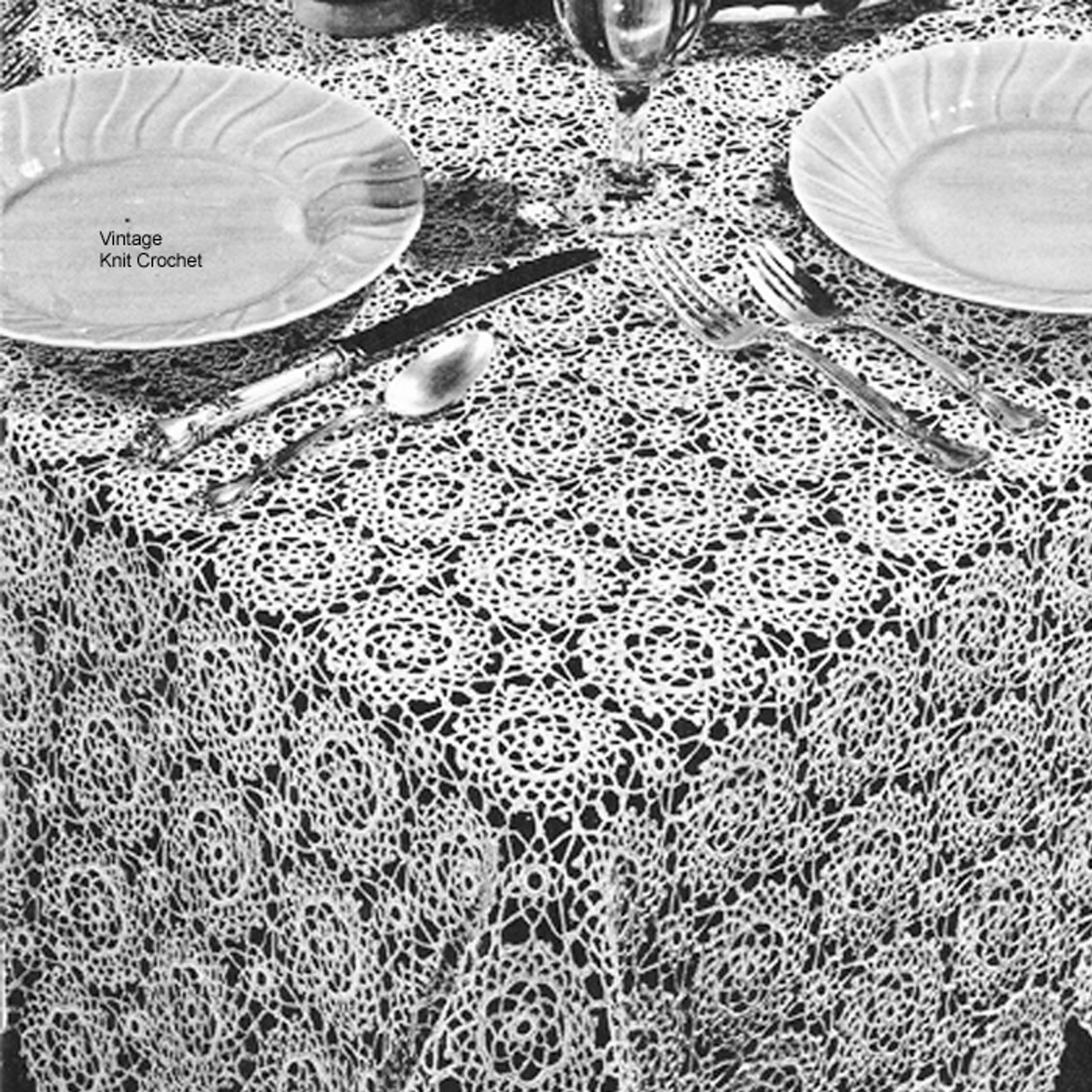Crochet Round Medallion Tablecloth Pattern No 7746