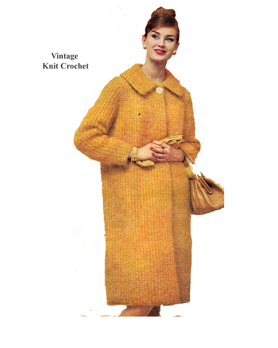Knee Length Collar Cape Knitting Pattern