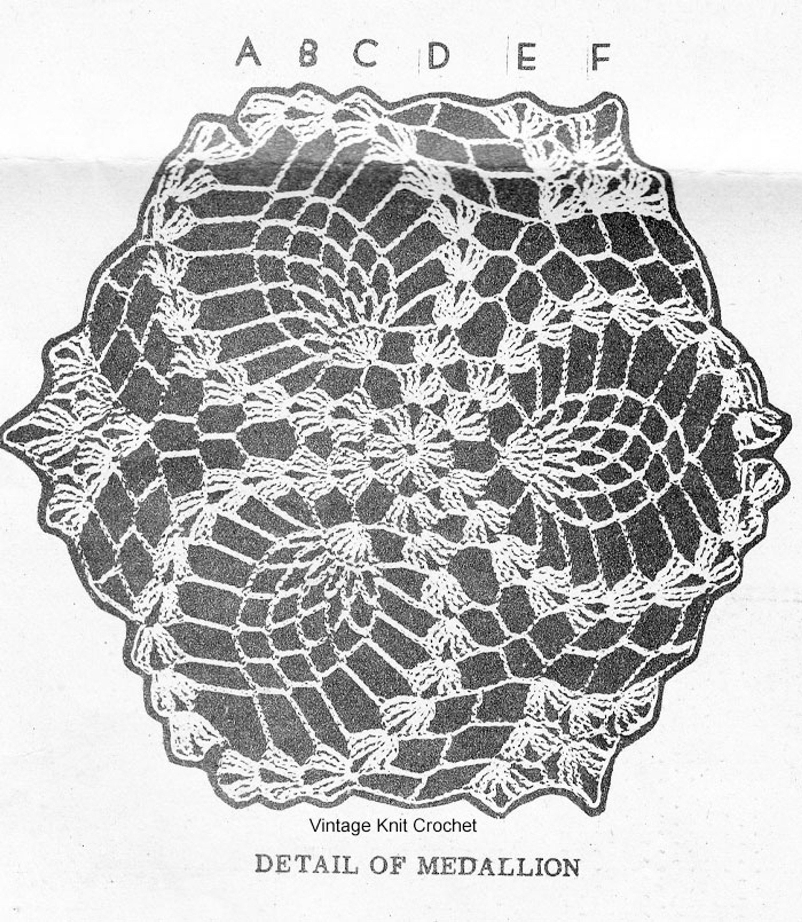 Crochet Medallion Pattern Pinwheel Tablecloth Bedspread No 3612