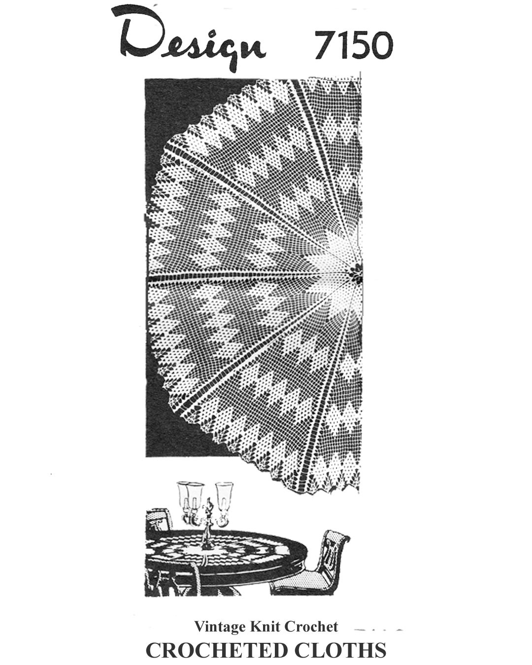 Crochet Round Cloth Pattern Vintage Workbasket