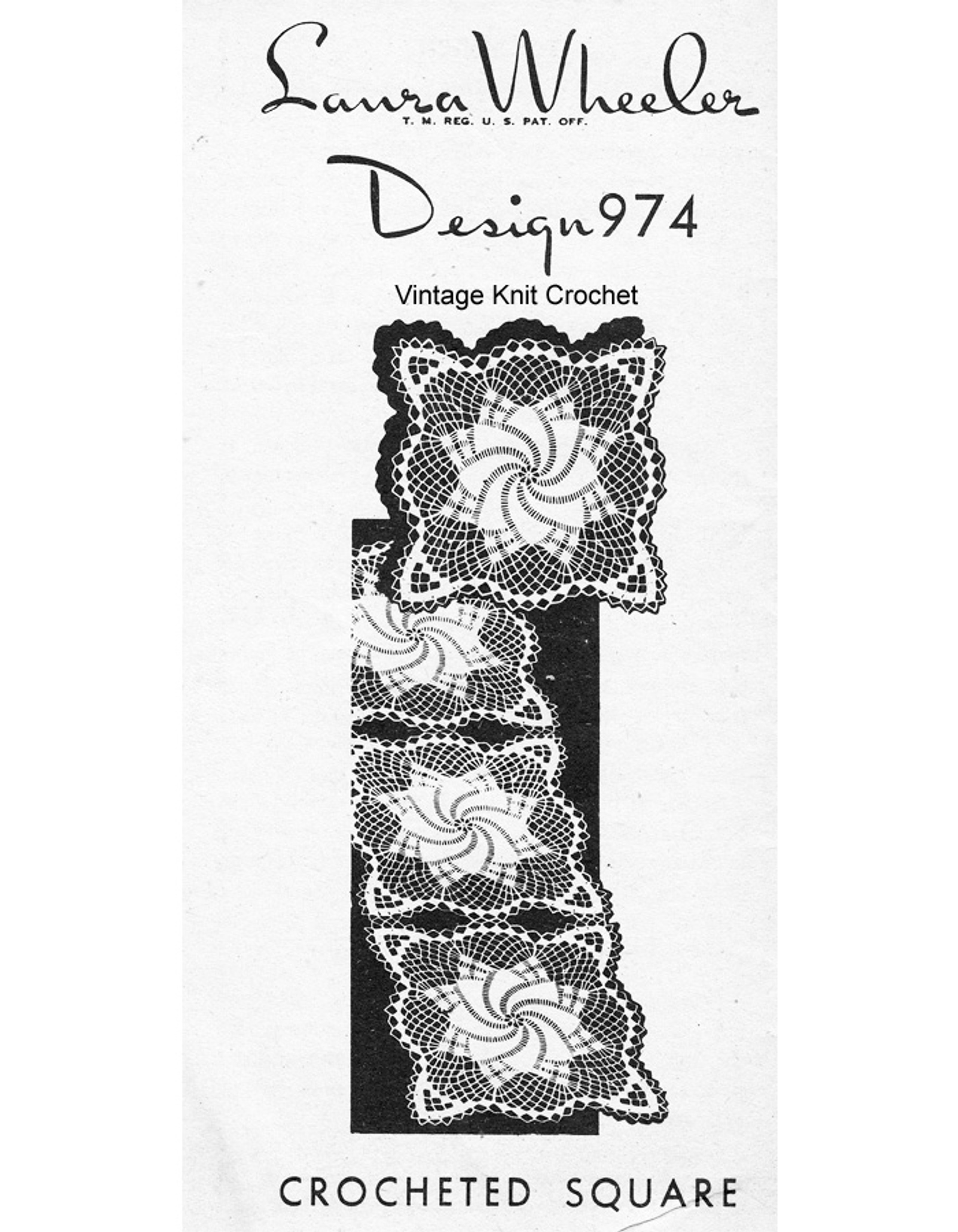 Crochet Pinwheel Square Pattern Cloths Spreads Laura Wheeler 974