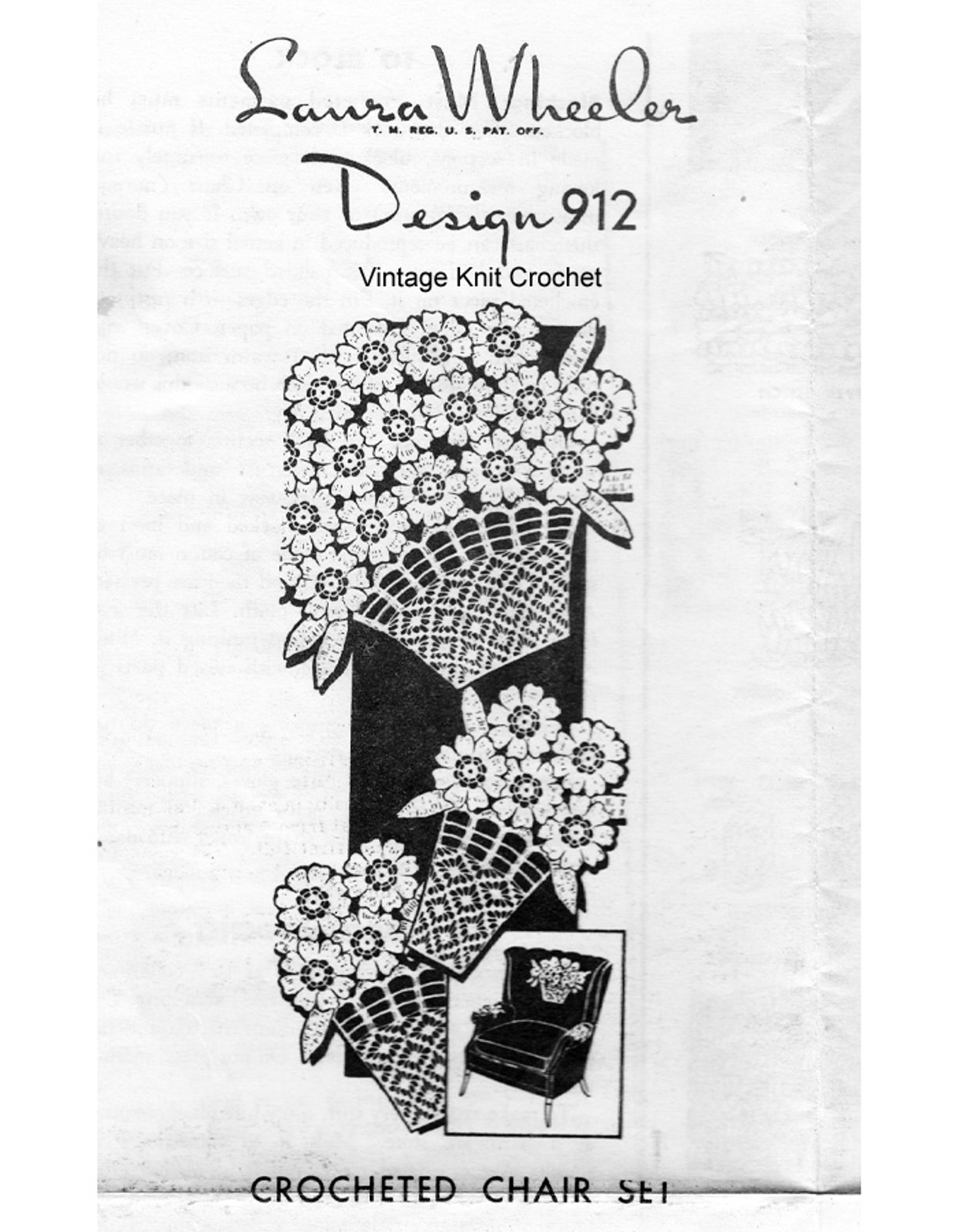 Crochet Chair Set Pattern Daisy Basket Laura Wheeler 912 Mail Order