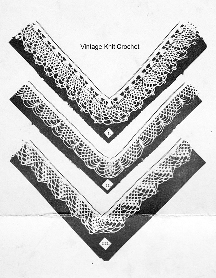 Crochet Pineapple Handkerchief Edgings Pattern, Mail Order 886
