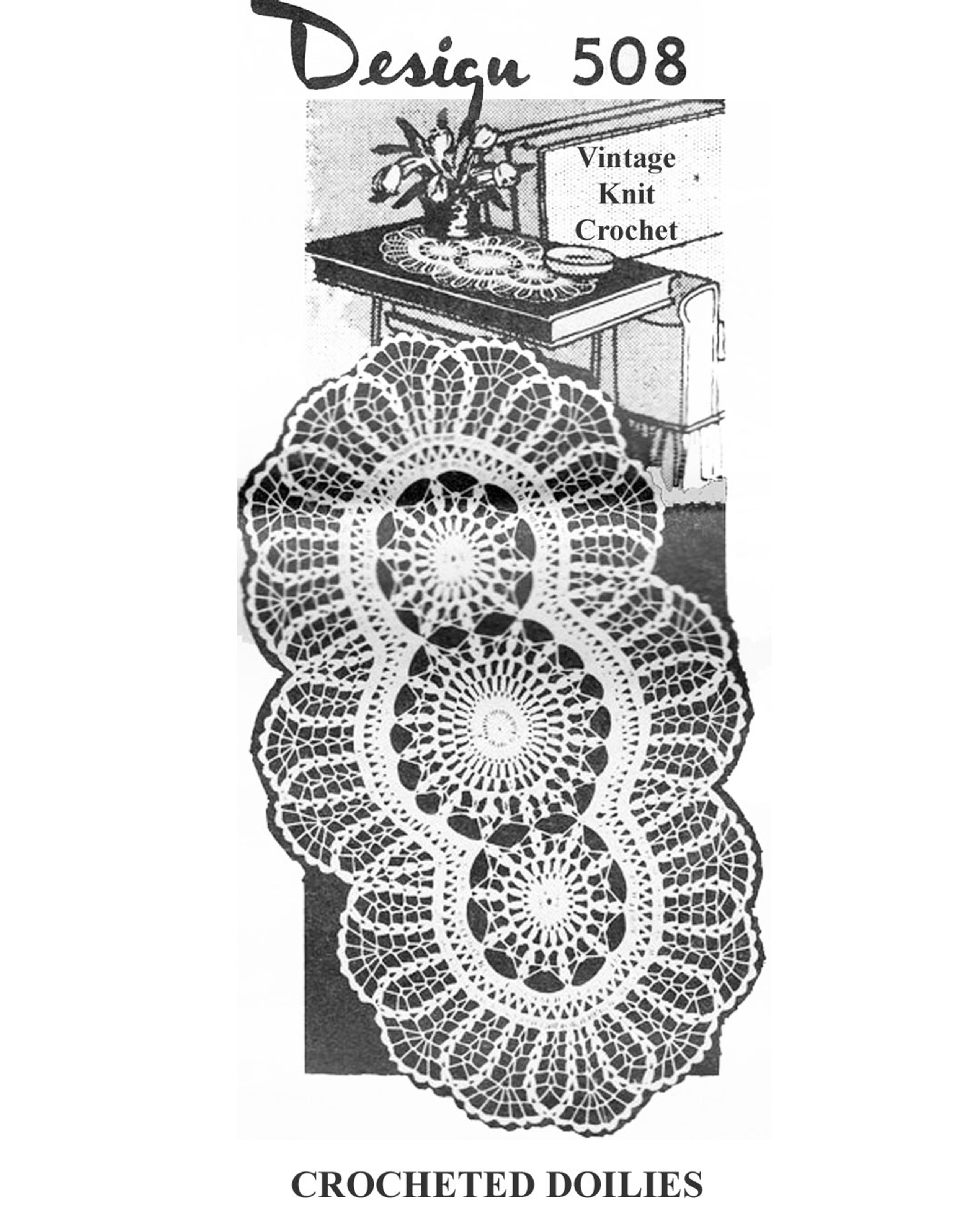 Oval Pinwheel Crochet Doilies Pattern Large Small Laura Wheeler 431