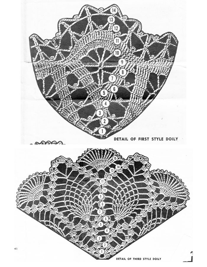 Crochet Doilies Pattern, Small Medium Large in Chain Loops, Mail Order ...