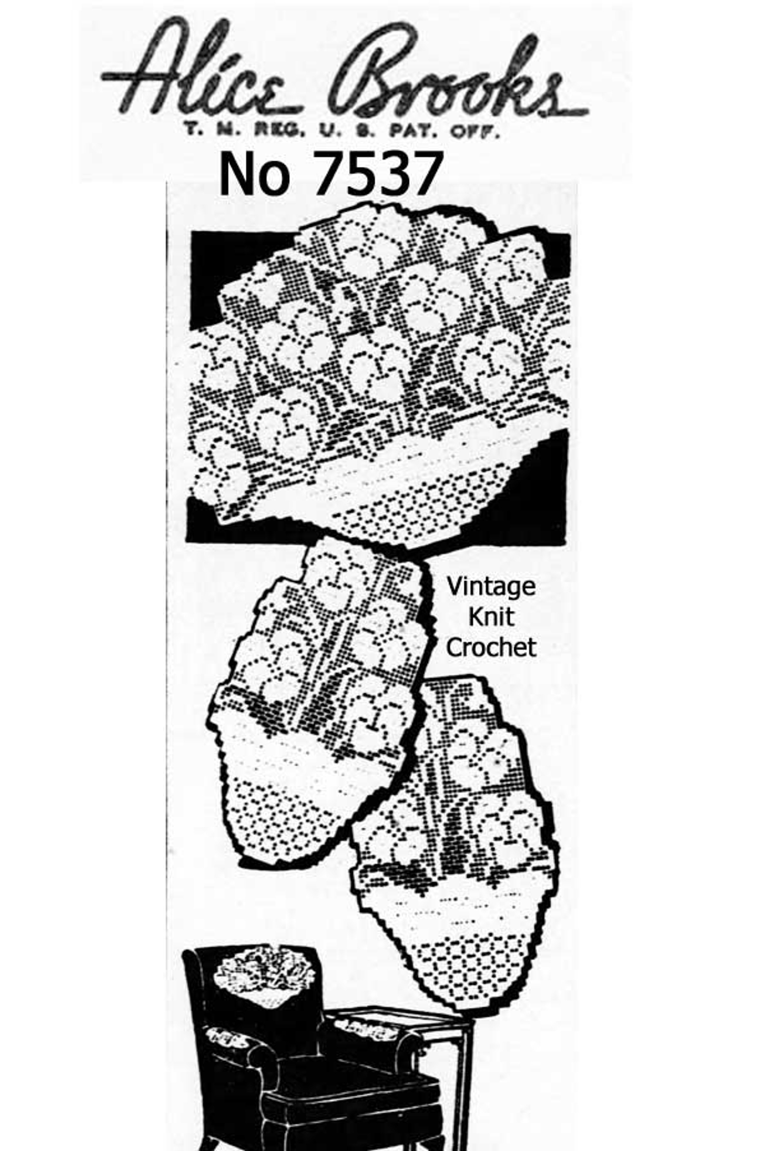 Filet Crochet Pansy Apron Half Or Bib Styles Mail Order Design 7489