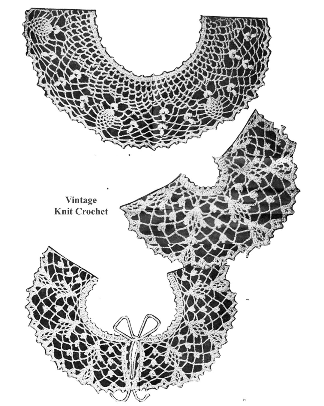 Frill Crochet Collar Cuffs Set is Vintage 1940s