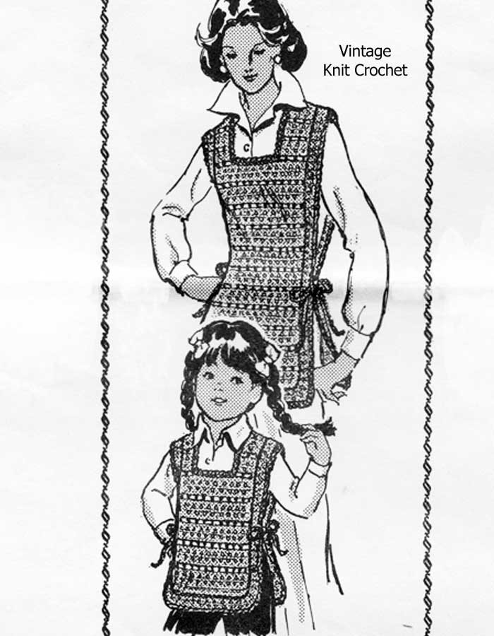 Crochet tabard vest pattern, mother daughter Design 7226