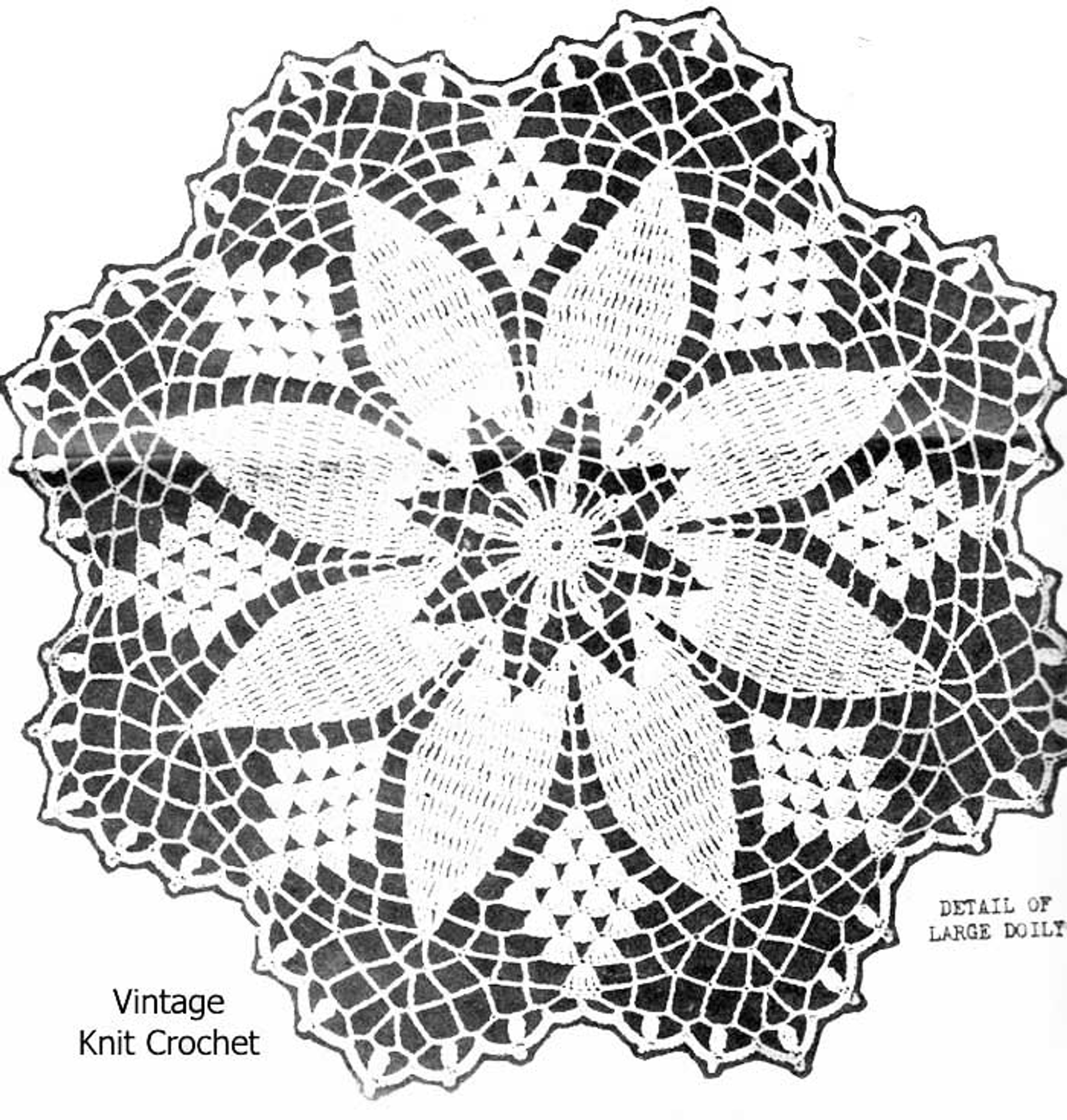Vintage Crochet Oval Doilies Pattern Alice Brooks 6301