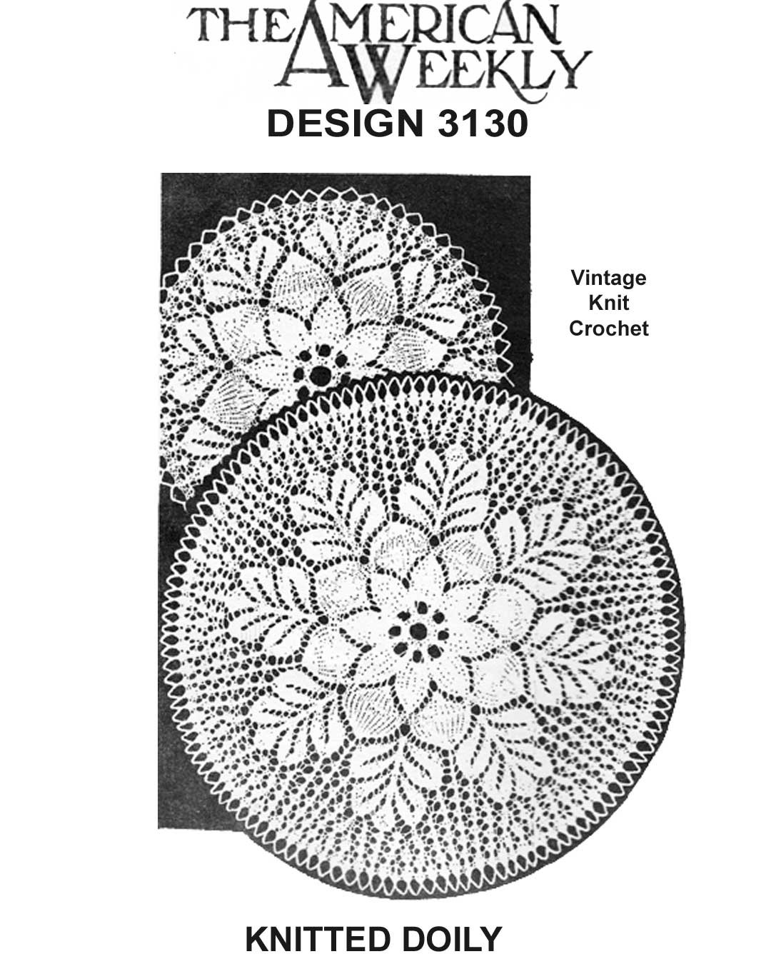 Vintage Knitted Star Doily Pattern, Peggy Roberts R2838, Mail Order
