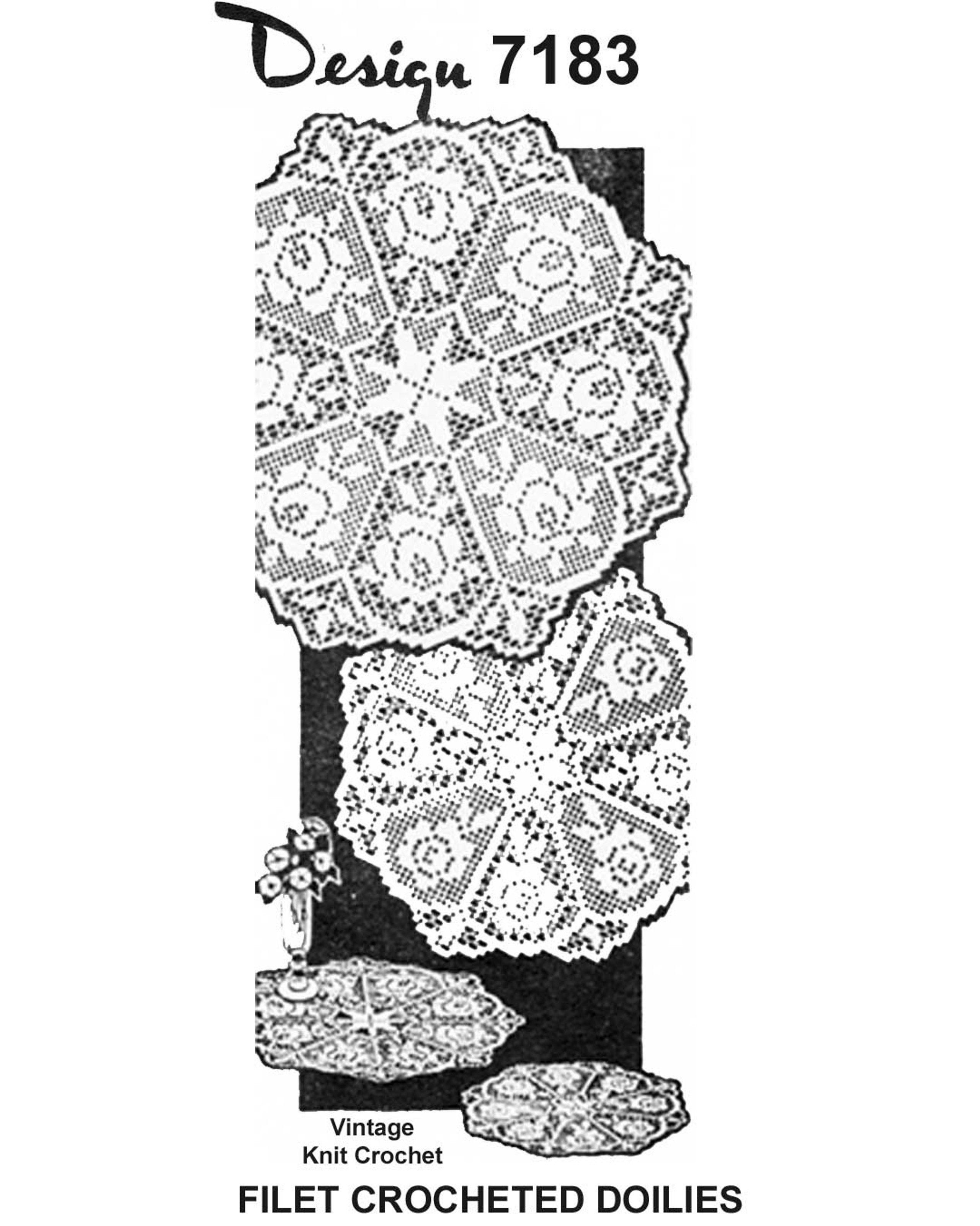 Filet Crochet Rose Centerpiece Doily Pattern No R 2957 Mail Order