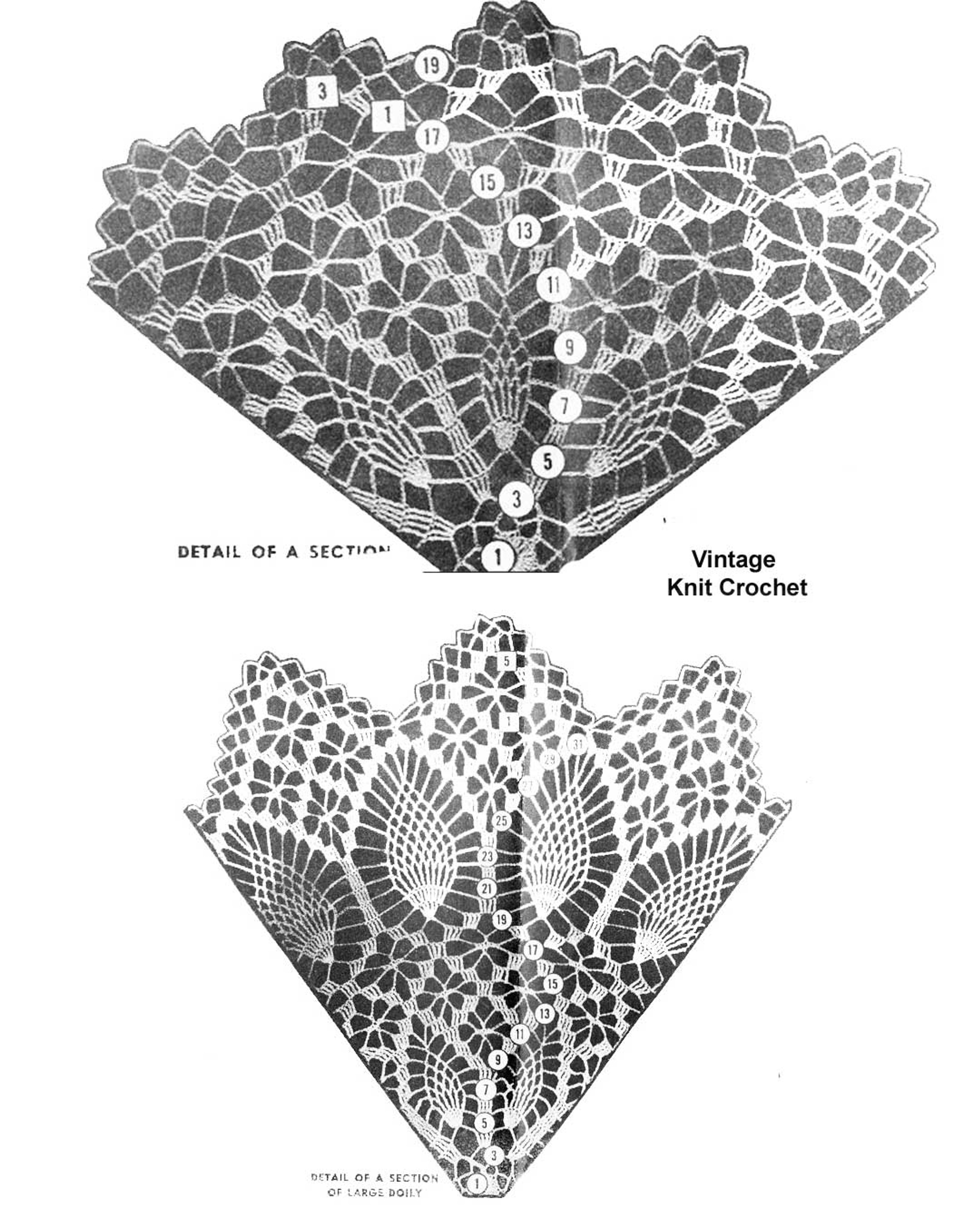 Crochet Oval Doilies Pattern Spiderweb Pineapple Stitch Mail Order 7456